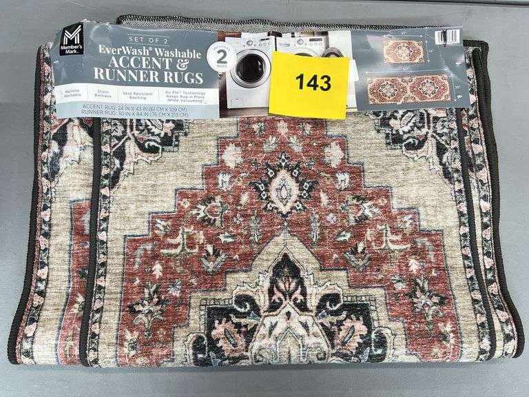 EVERWASH WASHABLE ACCENT & RUNNER RUGS - Earl's Auction Company