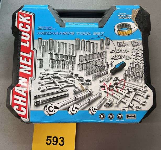 CHANNEL LOCK 200PC MECHANICS TOOL SET IN CASE - Earl's Auction Company