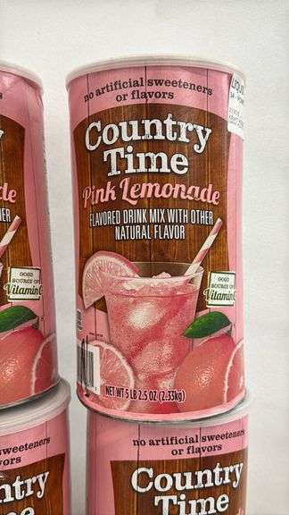 (4) CONTAINERS OF COUNTRY TIME LEMONADE MIX - Earl's Auction Company