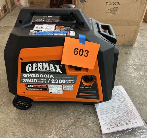 AS IS - GENMAX INVERTER GENERATOR - Earl's Auction Company