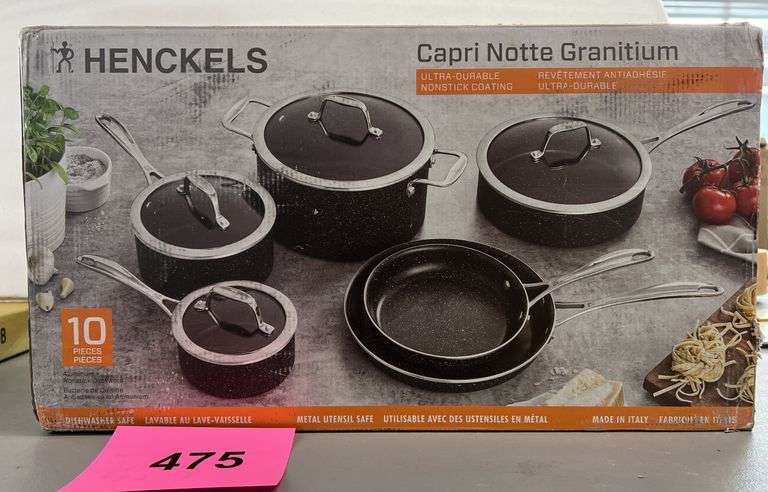HENCKELS 10PC CAPRI NOTTE GRANITIUM COOKWARE SET IN BOX - Earl's ...