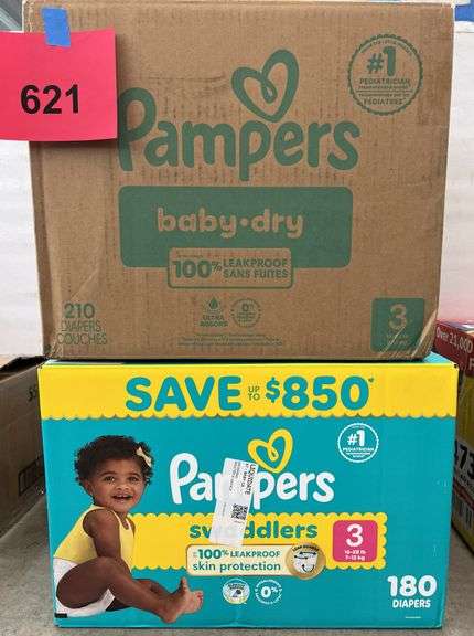 (2) BOXES OF PAMPERS DIAPERS - SIZE 3 - Earl's Auction Company