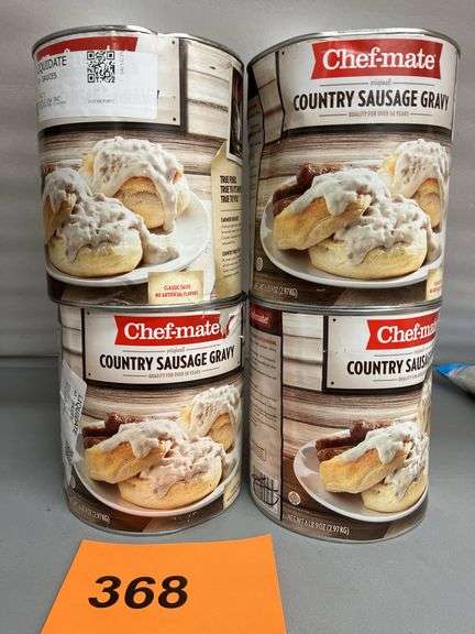 (4) CANS OF CHEF MATE COUNTRY SAUSAGE GRAVY - Earl's Auction Company