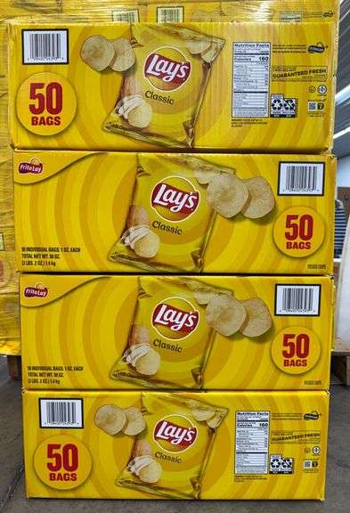(4) BOXES OF LAYS CLASSIC POTATO CHIPS - Earl's Auction Company