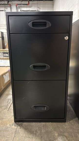 (2) BLACK METAL FILING CABINETS - Earl's Auction Company