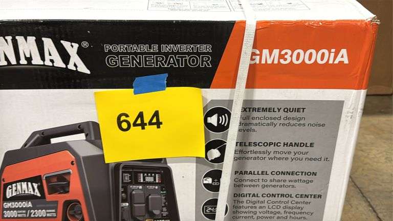 GENMAX PORTABLE INVERTER GENERATOR IN BOX - Earl's Auction Company