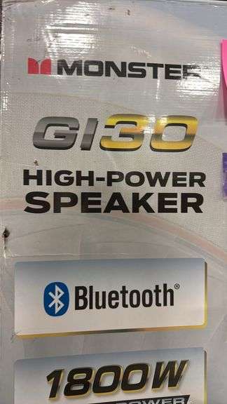 MONSTER GI30 HIGH-POWER SPEAKER IN BOX - Earl's Auction Company