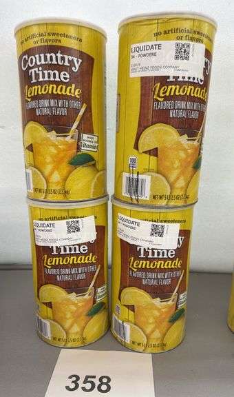 (4) CONTAINERS OF COUNTRY TIME LEMONADE MIX - Earl's Auction Company