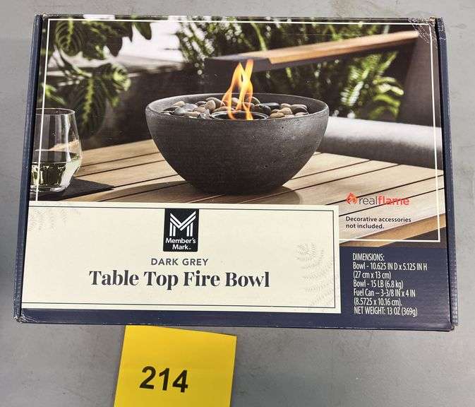 TABLE TOP FIRE BOWL IN BOX - DARK GREY - Earl's Auction Company