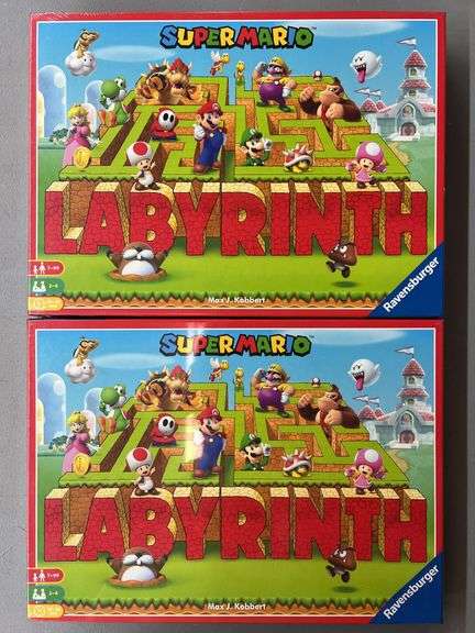 (2) NEW SUPER MARIO LABYRINTH BOARD GAMES IN BOXES - Earl's Auction Company
