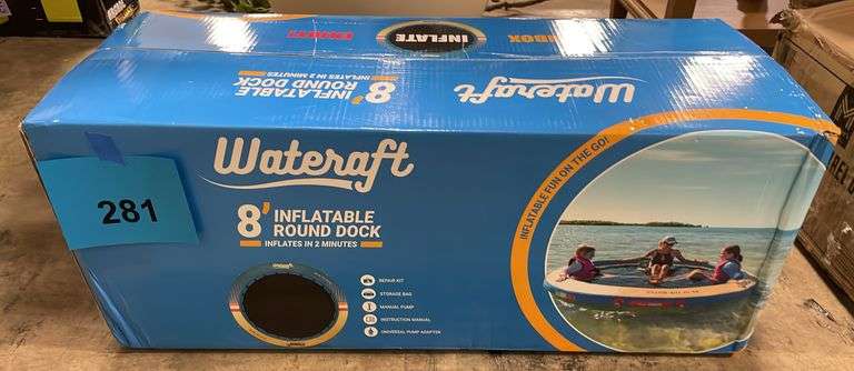 WATERAFT 8FT INFLATABLE ROUND DOCK IN BOX - Earl's Auction Company