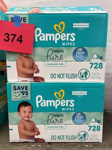 (2) BOXES OF PAMPERS BABY WIPES - Earl's Auction Company