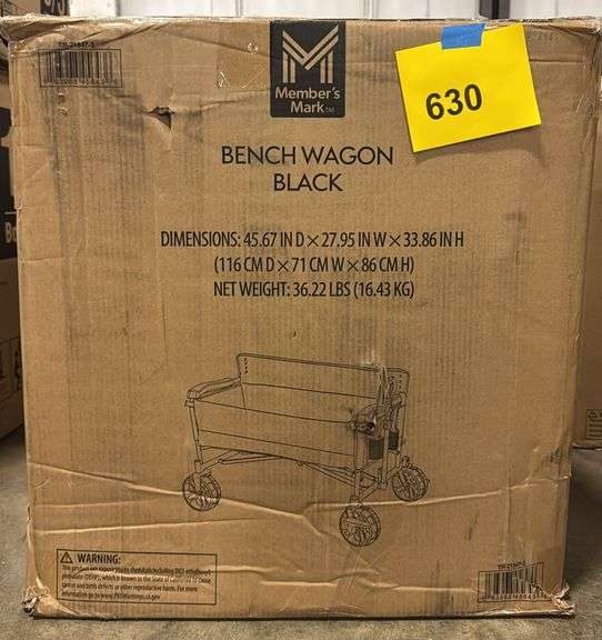 BENCH WAGON IN BOX - BLACK - Earl's Auction Company