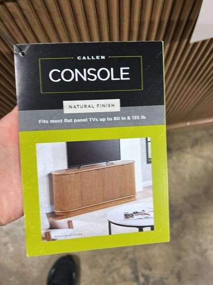 CALLEN WOOD CONSOLE - BROWN - Earl's Auction Company