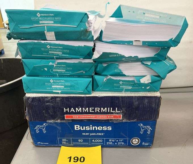 BOX OF PRINTER PAPER & (8) PACKS - Earl's Auction Company
