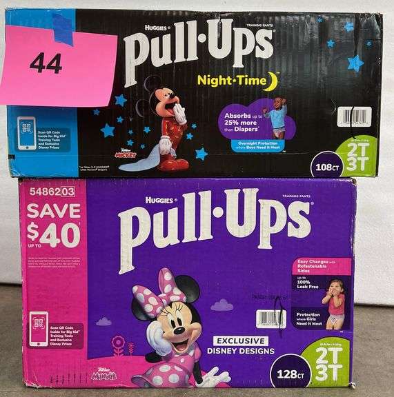 (2) BOXES OF HUGGIES PULL UPS DIAPERS - SIZE 2T/3T - Earl's Auction Company