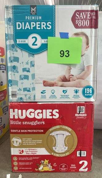 (2) BOXES OF DIAPERS - SIZE 2 - Earl's Auction Company