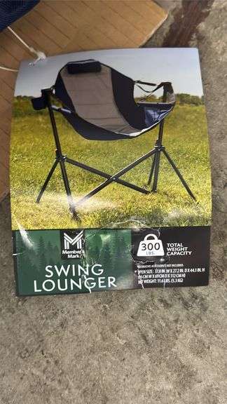 PORTABLE SWING CHAIR IN BOX - BLUE - Earl's Auction Company