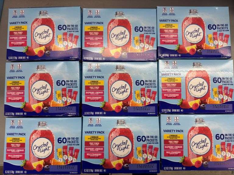 (9) BOXES OF CRYSTAL LIGHT MIX - Earl's Auction Company