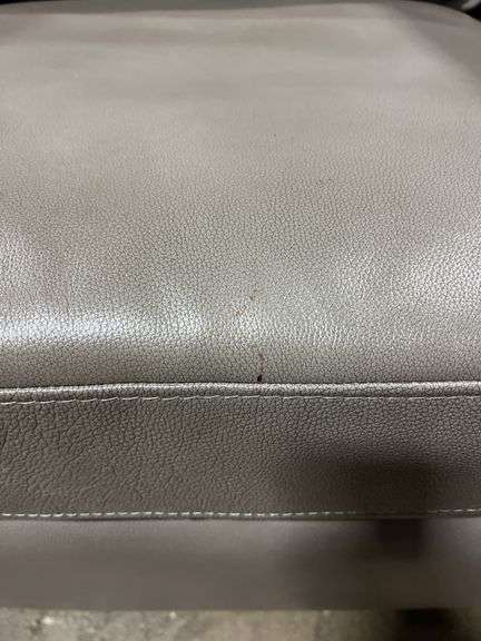 COLE & RYE LEATHER SWIVEL ACCENT CHAIR - GREY - Earl's Auction Company