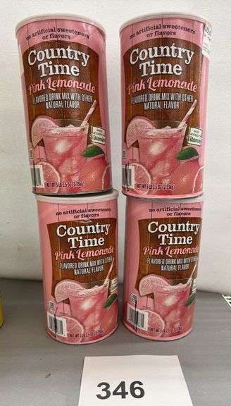(4) CONTAINERS OF COUNTRY TIME LEMONADE MIX - Earl's Auction Company