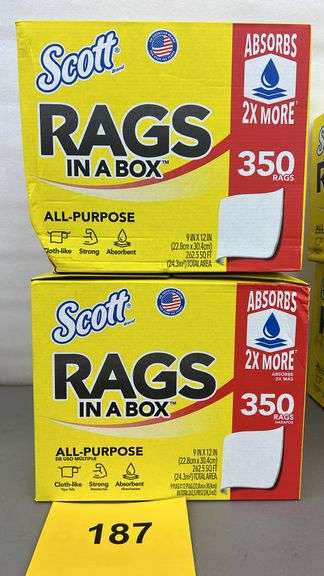 (2) BOXES OF SCOTT RAGS IN A BOX - Earl's Auction Company