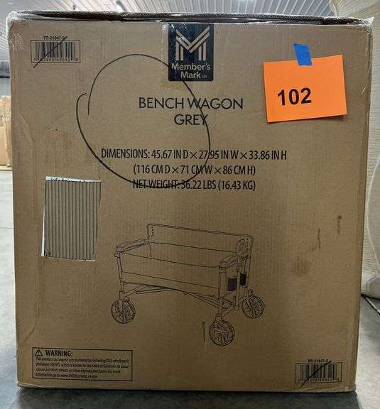 BENCH WAGON IN BOX - GREY - Earl's Auction Company