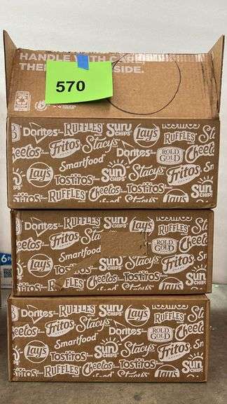 (3) BOXES OF LAYS POTATO CHIPS BAGS - Earl's Auction Company