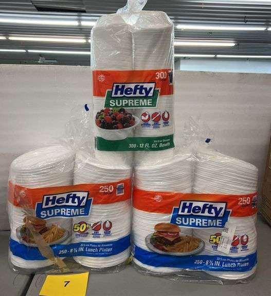 (3) PACKS OF HEFTY FOAM PLATES/ BOWLS - Earl's Auction Company