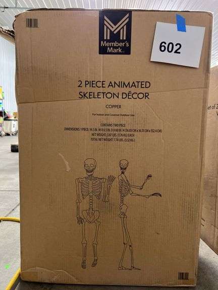 2PC ANIMATED SKELETON DECOR IN BOX - COPPER - Earl's Auction Company