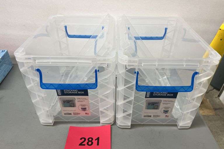 (2) STACKING STORAGE BOXES - Earl's Auction Company