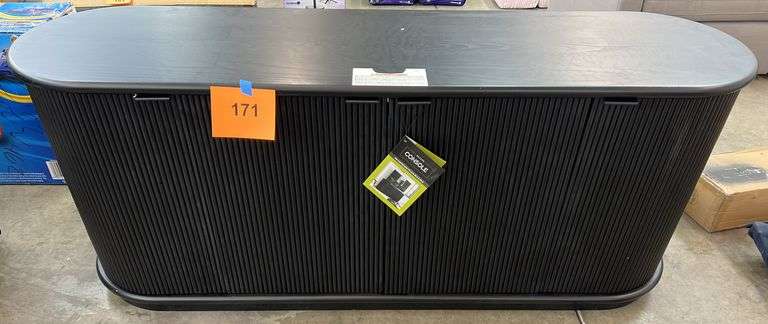 CALLEN WOOD CONSOLE - BLACK - Earl's Auction Company