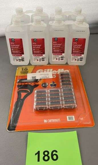 5PC HYGIENE LOT - GILLETTE RAZOR REFILLS & RUBBING ALCOHOL - Earl's ...