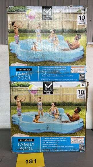 (2) 10FT INFLATABLE FAMILY POOLS IN BOXES - Earl's Auction Company