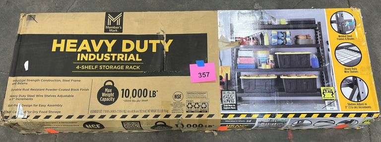 HEAVY DUTY 4 SHELF STORAGE RACK IN BOX - Earl's Auction Company