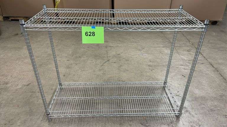 2 TIER SHELVING RACK - SILVER - Earl's Auction Company
