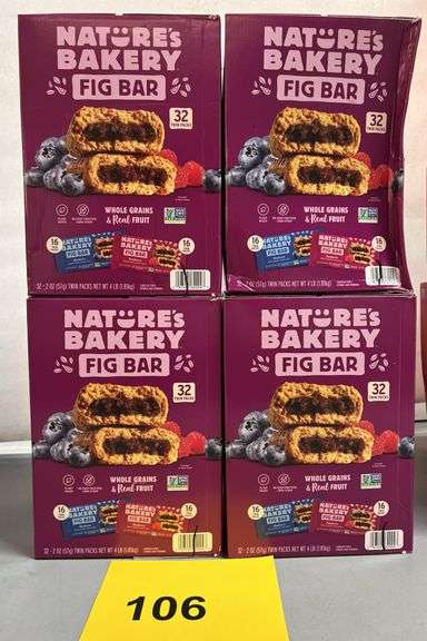 (4) BOXES OF NATURES BAKERY FIG BARS - Earl's Auction Company
