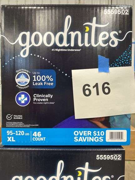 (2) BOXES OF KIDS GOODNITES UNDERWEAR - SIZE XL - Earl's Auction Company