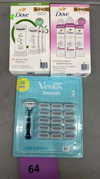 3PC HYGIENE LOT - DOVE & VENUS - Earl's Auction Company