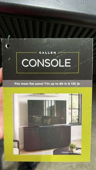 CALLEN WOOD CONSOLE - BLACK - Earl's Auction Company