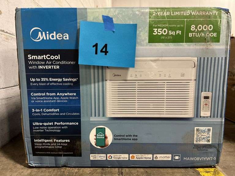 MIDEA SMARTCOOL WINDOW AIR CONDITIONER IN BOX - Earl's Auction Company