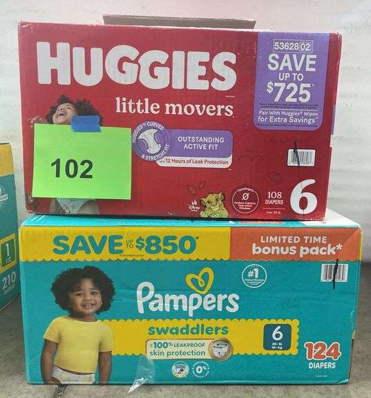 (2) BOXES OF DIAPERS - SIZE 6 - Earl's Auction Company