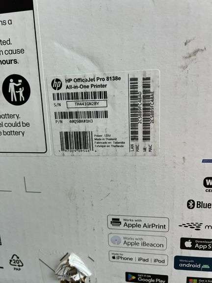 HP OFFICEJET PRO 8138E PRINTER IN BOX - Earl's Auction Company