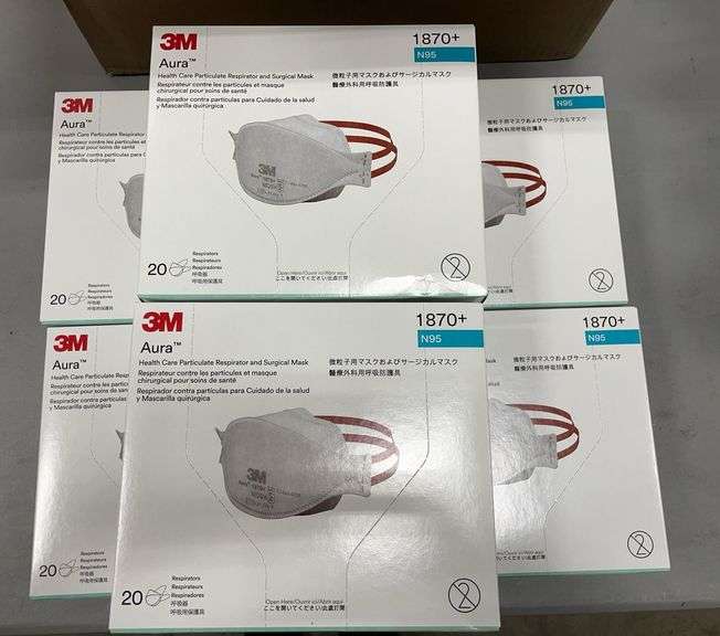 (6) BOXES OF 3M AURA RESPIRATOR MASKS - Earl's Auction Company