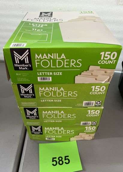 (4) BOXES OF MANILA FOLDERS - Earl's Auction Company