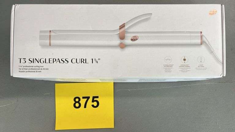 AS IS - T3 SINGLEPASS 1-1/4" CURLING IRON IN BOX - Earl's Auction Company