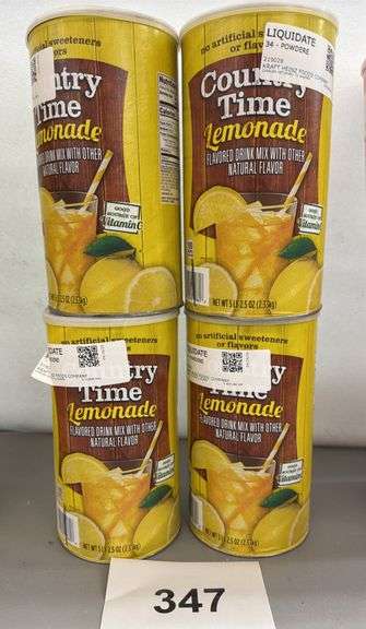 (4) CONTAINERS OF COUNTRY TIME LEMONADE MIX - Earl's Auction Company