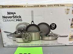 NINJA NEVERSTICK CERAMIC PRO 12PC COOKWARE SET IN BOX - Earl's Auction ...
