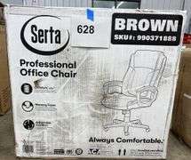 SERTA PROFESSIONAL OFFICE CHAIR IN BOX - BROWN - Earl's Auction Company