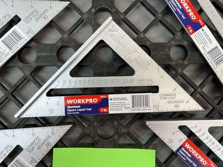 (8) WORKPRO 7" ALUMINIUM SQUARE LAYOUT TOOLS - Earl's Auction Company
